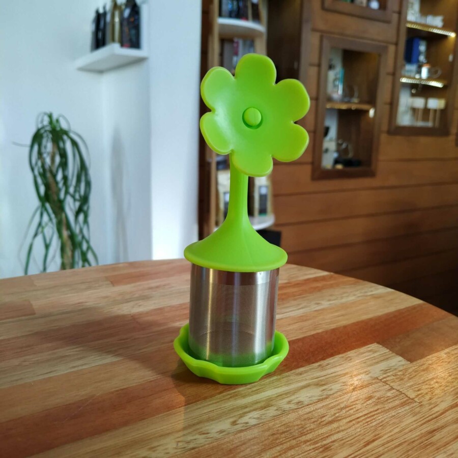 Infusores para té acero y silicona alimentaria flor verde – Reencontraté